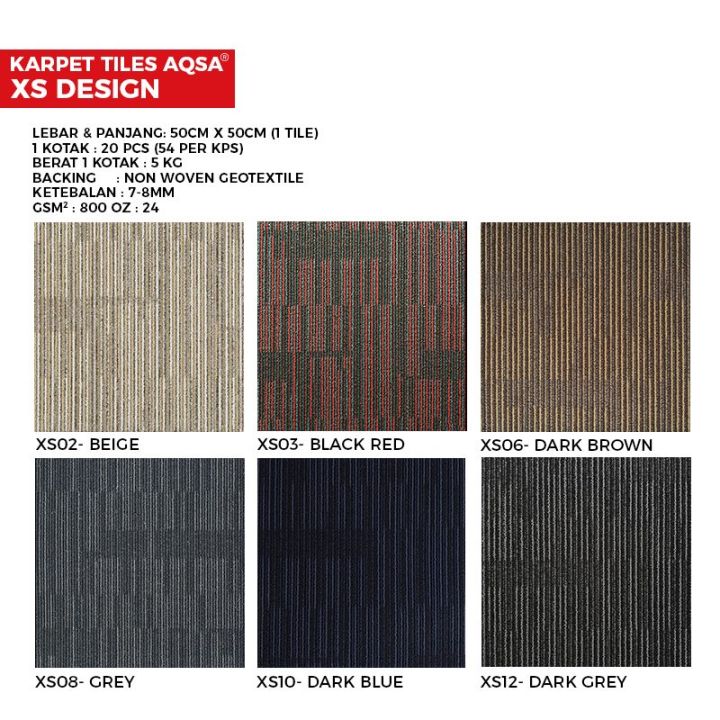 Karpet Tiles Aqsa / Carpet Tiles XS Aqsa 7mm - 8mm 20pcs / 54sqft | Lazada