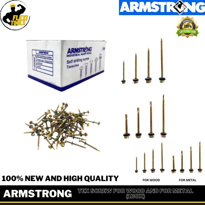 ARMSTRONG TEX SCREW FOR WOOD AND FOR METAL (1box) | Lazada PH
