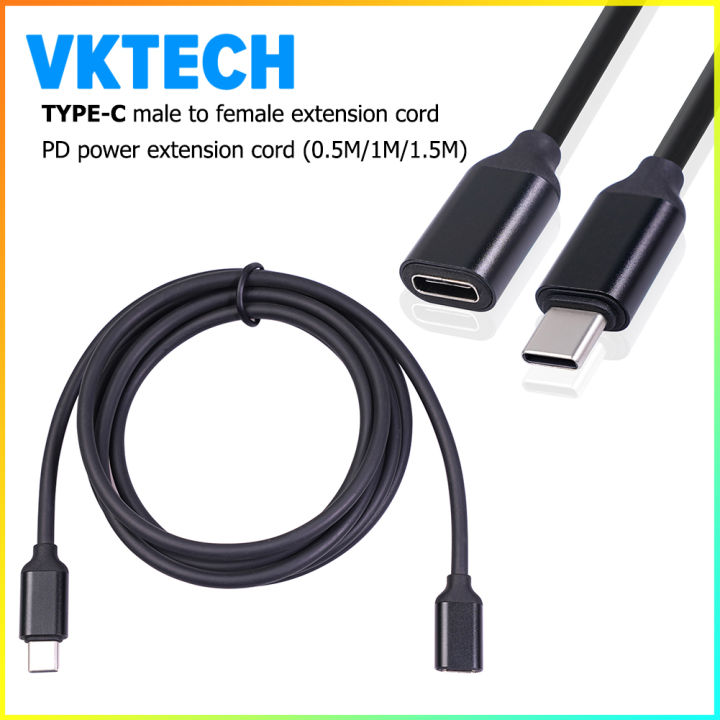 [Vktech] USB C Extension Cable Type C Male to Female PD Charging Sync Extender Cord | Lazada PH