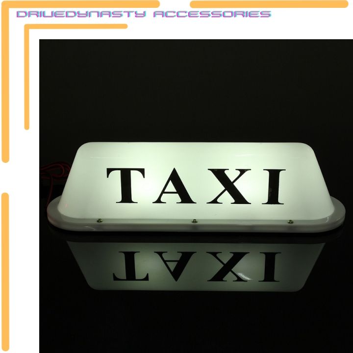 DriveDynasty White Waterproof Taxi Magnetic Base Roof Top Car Cab LED ...