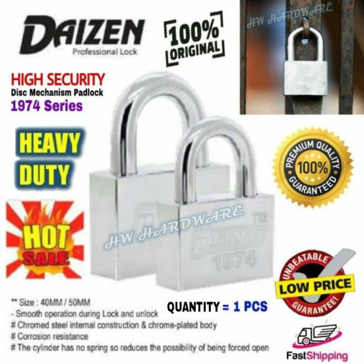 DAIZEN ANTI-THEFT HEAVY DUTY SOLID STEEL BODY HIGH SECURITY PADLOCK ...