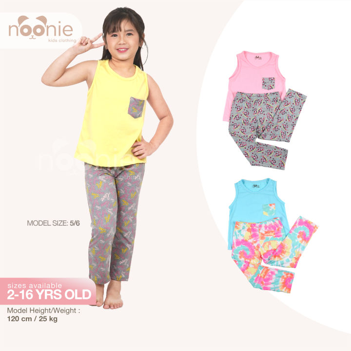 Noonie - Girls Terno (2-16Y)- Cotton Sando Tank & Pajama Set - Terno ...