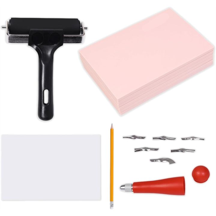 Linocut for Printmaking Kit-Rubber Linoleum Blocks& Tools, for ...