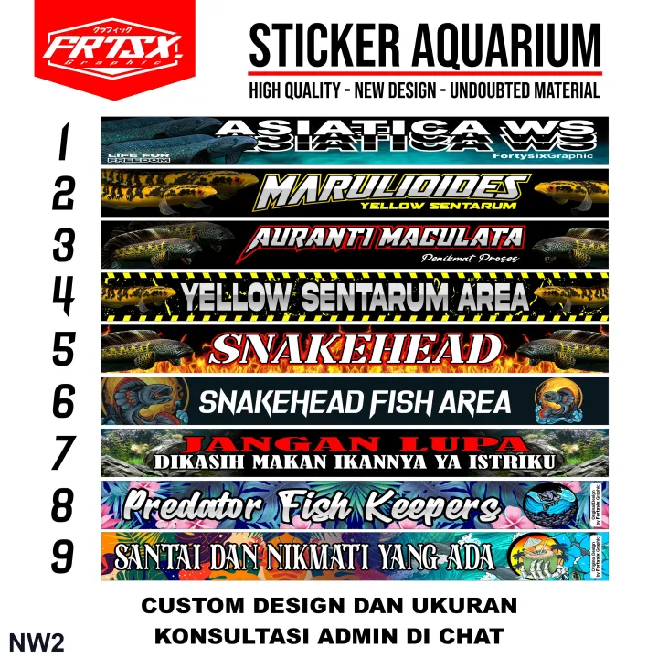 Stiker Channa | Stiker Akuarium Predator Fish | Stiker Akuarium Custom ...