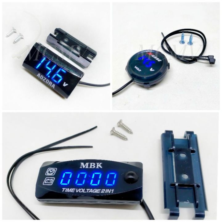 VOLTMETER MINI LED DIGITAL WATERPROOF GARANSI / VOLT METER AKI MOTOR ...