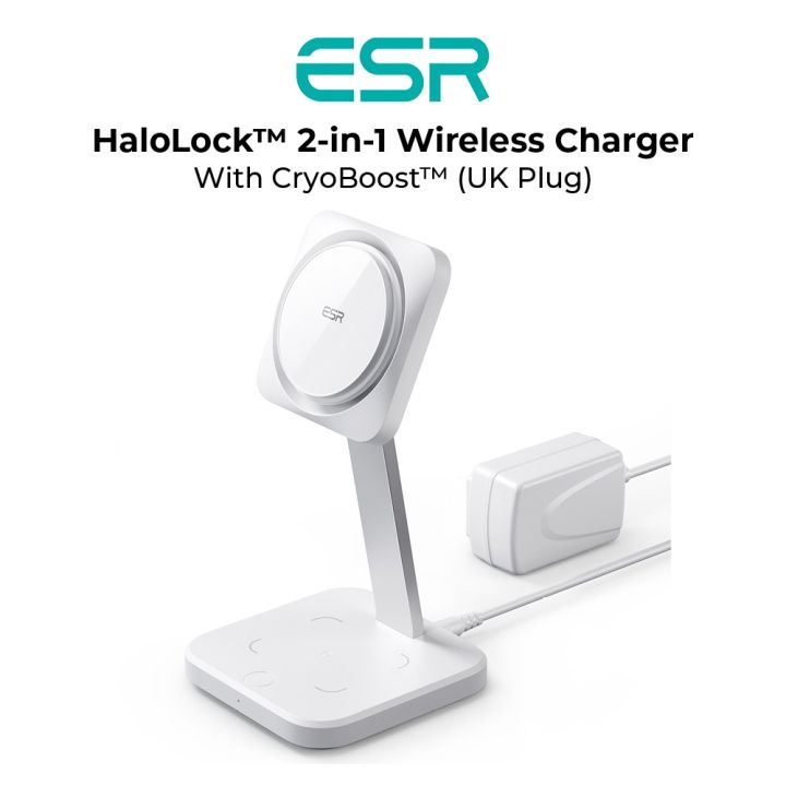 ESR HaloLock 2-in-1 Wireless Charger with CryoBoost (UK Plug) | Lazada ...