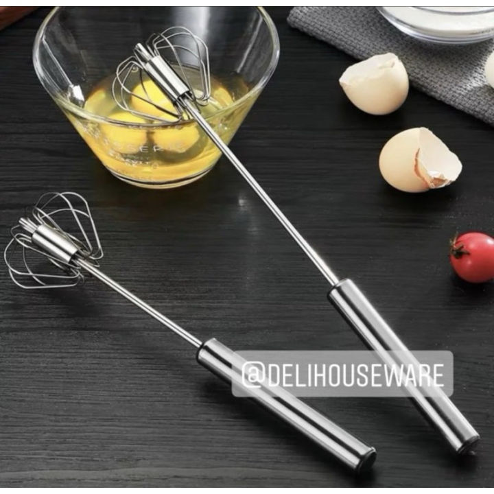 Hand Mixer Manual Stainless / Kocokan Telur Putar Whisk Manual | Lazada ...