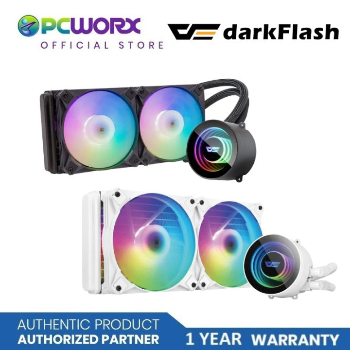 DarkFlash Twister DX240 V2.6 AIO ARGB Liquid CPU Cooler Black/White ...
