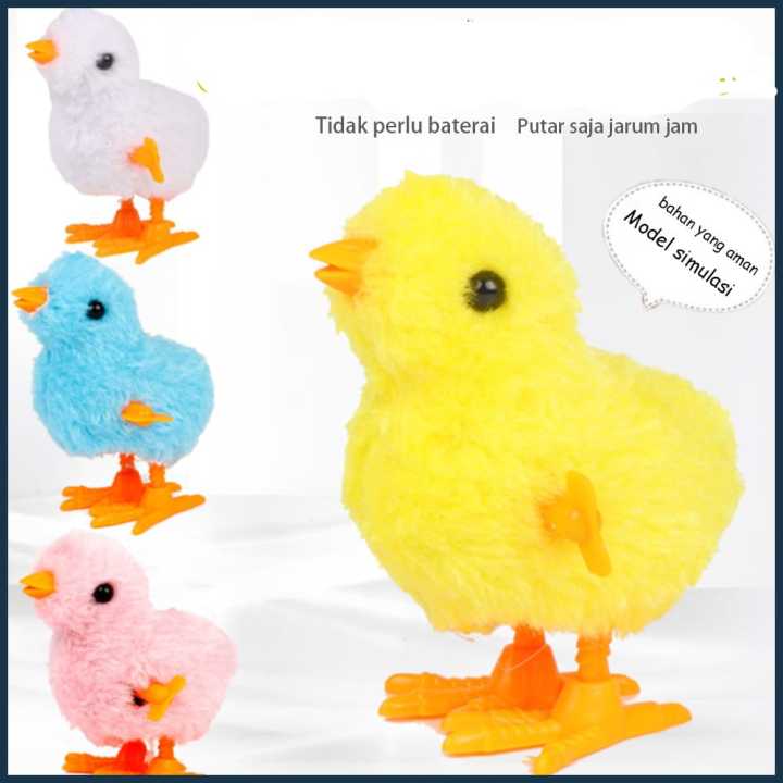 Mainan bayi anak ayam lucu plush toy berjalan inertial force | Lazada ...