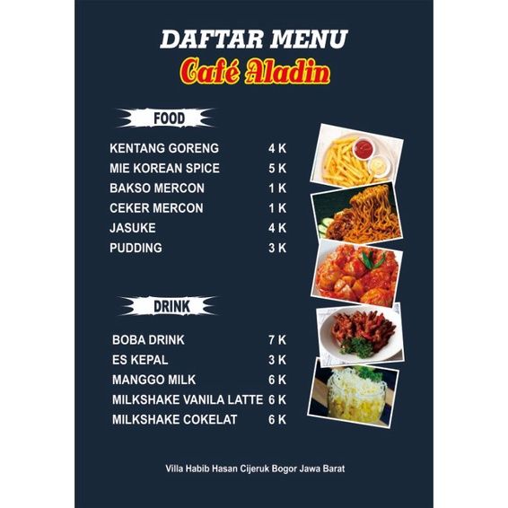 cetak dan desain daftar menu cafe dan restoran free desain bisa request ...