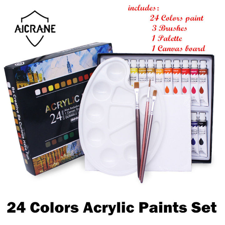 AICRANE professional acrylic paint 24 color oil paint colour set hand ...