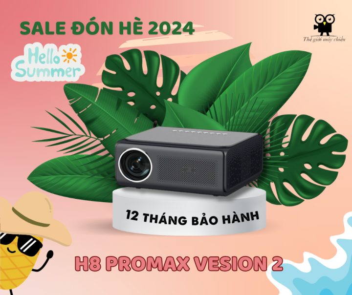[H8 Promax Version 2] Máy Chiếu Mini Full HD, Hỗ Trợ 4K, Lấy Nét Tự ...