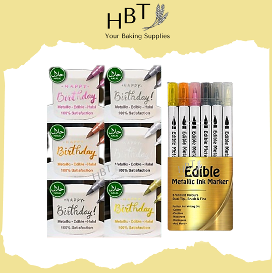 Edible Metallic Ink Marker Food Art Pen/ Food Coloring Pen/ Food Marker ...