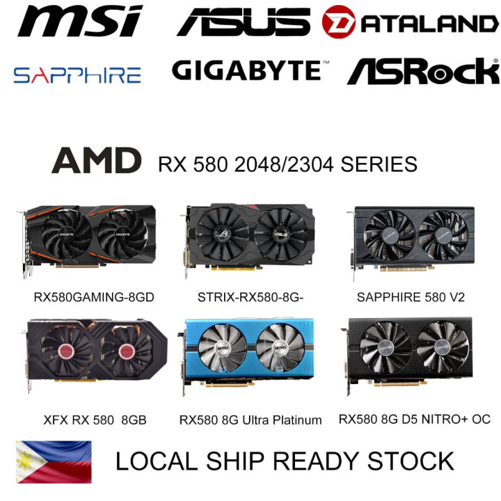 RX580 SERIES USED GPU RX 580 2048SP 2304SP OC ASUS ROG STRIX RX580 ...