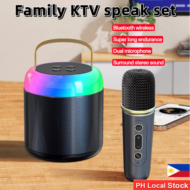 【Local Stock】Y2 Mini Karaoke Speaker With 1/2 Wireless Microphone ...