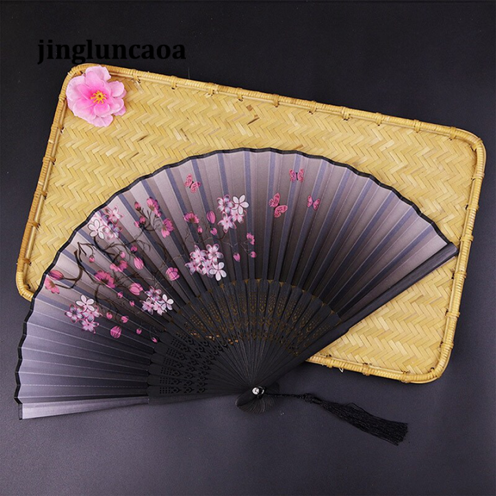 Handheld Folding Fan Silk Fabric Folding Fans Chinese Style Hand Fan ...