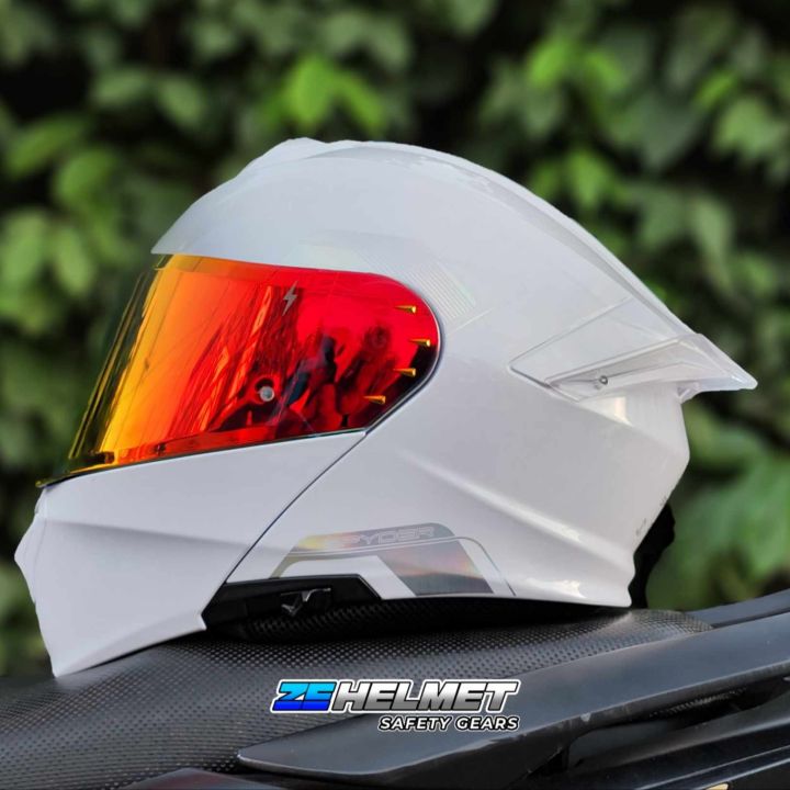 SPYDER FORCE+ PLAIN (White) MODULAR - DUAL VISOR (with FREE Clear Lens ...