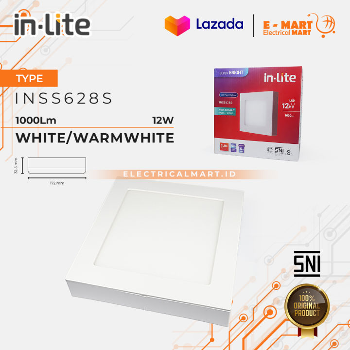 Downlight INLITE OB 12 Watt Kotak /Downlight Panel LED Tempel Kotak ...