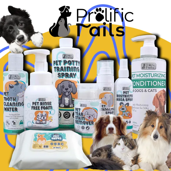 LKJ - Prolific Tails Pet Care Set | Detangling Spray 100ml, Wipes, Tear ...