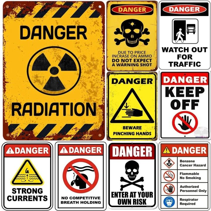 Vintage Warning Metal Aluminum Signs Danger Do Not Enter for Garage ...