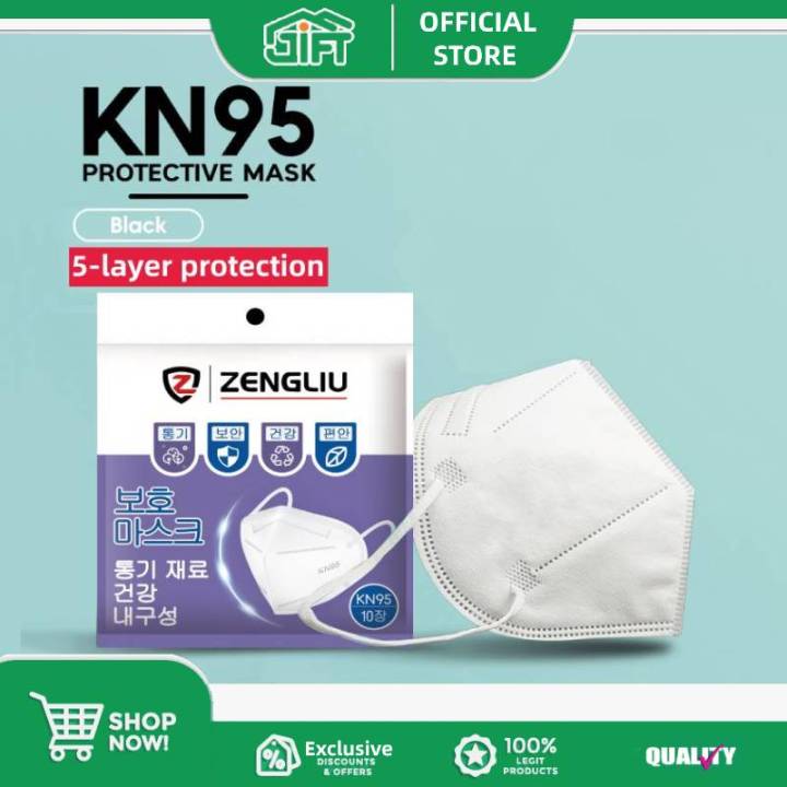 Zengliu KN95 Mask prevention Original 50 PCS Black Mask 5Ply Protective ...