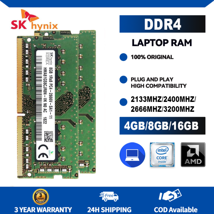 SK Hynix DDR4 RAM 4GB 8GB 16GB 2133MHz 2400MHz 2666MHz 3200MHz 260-พิน SODIMM 1.2V PC4-19200 PC4 ...