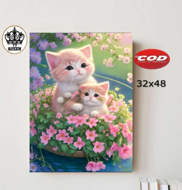 HIASAN DINDING GAMBAR KUCING LUCU/POSTER KAYU GAMBAR KUCING/POSTER ...