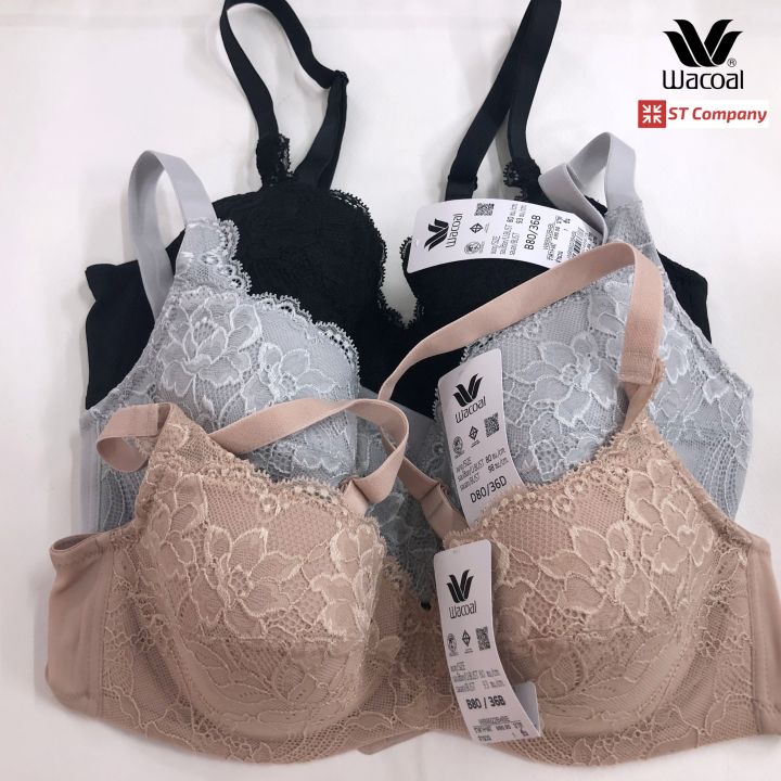 เสื้อใน Wacoal Basic Bra รุ่น WB9922 บรา 4/5 cup เสริมโครง เสริมฟองบาง ลายลูกไม้ ช่วยเก็บกระชับ ...