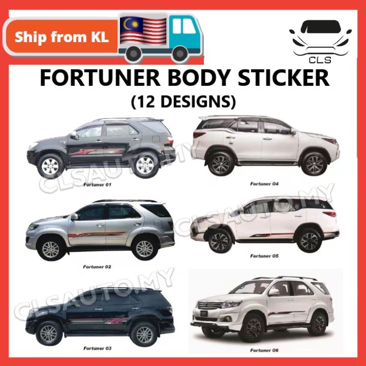 Toyota Fortuner Sticker Car Body Side Lining (13 Designs) - (1 Set ...