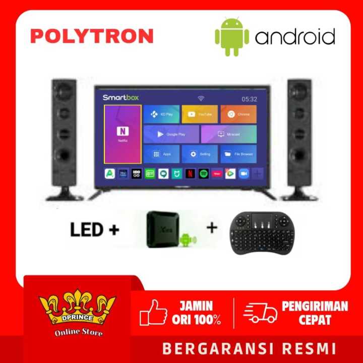 POLYTRON LED Digital TV 24 Inch SMART ANDROID BOX 11 24TV1855 +SPEAKER ...