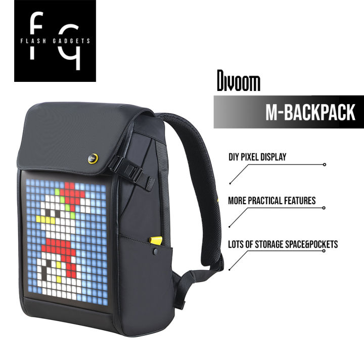 Divoom Backpack M with Pixel Art Multi Compartments Design Features ...