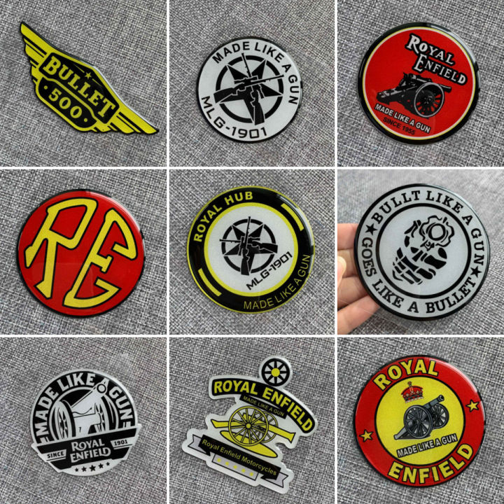 3D Royal Enfield Logo Metal Motorcycle Badge gel Resin Reflective ...