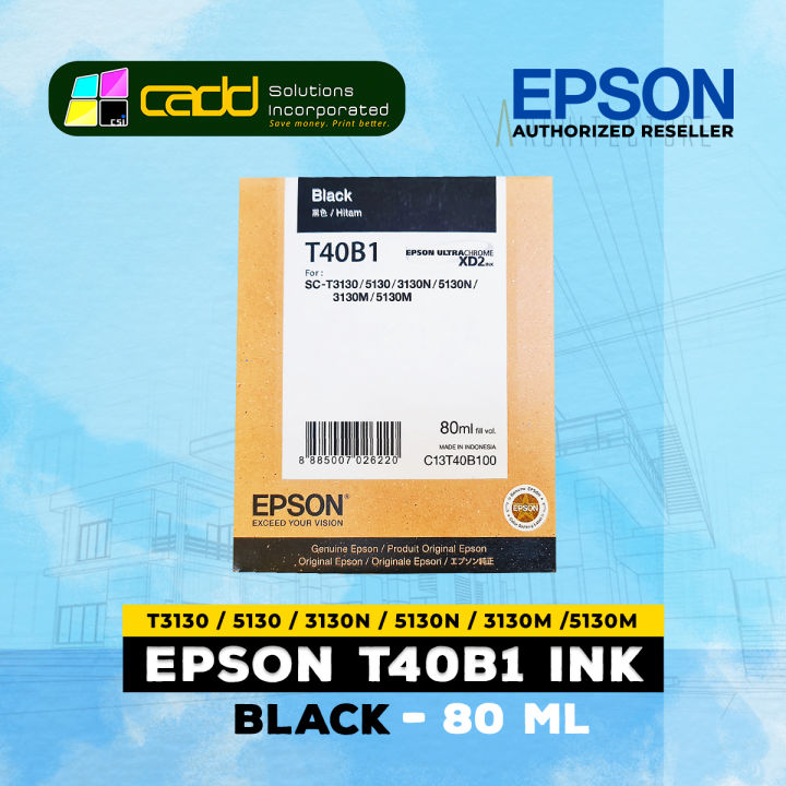 EPSON INK T40B1 - 80ML - Black | SC T3130 | 5130 | 3130N | 5130N ...