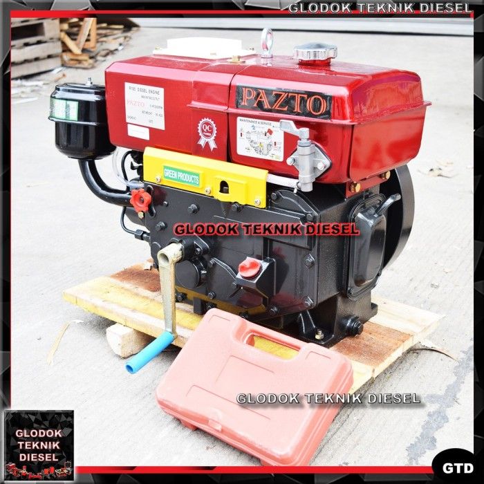 8 PK R-180 8 HP Mesin Disel Diesel Dong Feng Solar Engkol Manual Penggerak Traktor Bajak Sawah ...