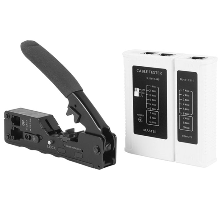(OWER) CAT5 CAT6A CAT7 Modular Crimper with RJ45 RJ12 RJ11 Network ...