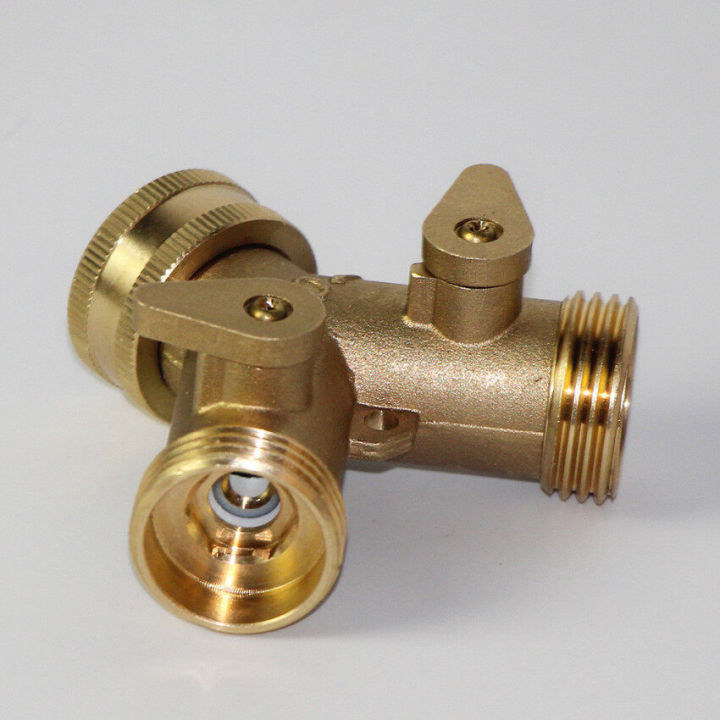 Heavy Duty Brass 2 Way Garden Tap Splitter Y Hose Splitter 3/4 Tap Hose ...