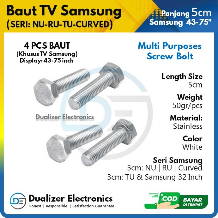 Baut Bracket TV Samsung Seri NU RU Curved 43-75 Inch UHD Smart TV ...