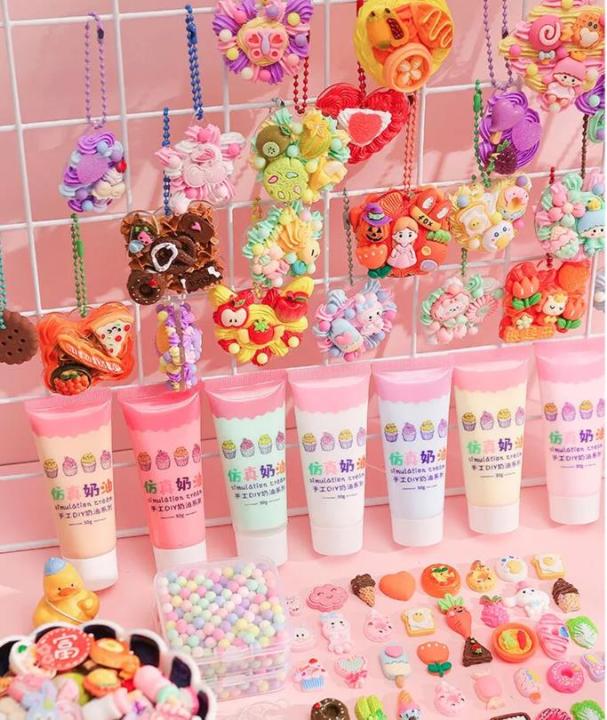 DIY Cream Glue Goo Card Full Set of Tools Material Gift Packs Cute Goo ...