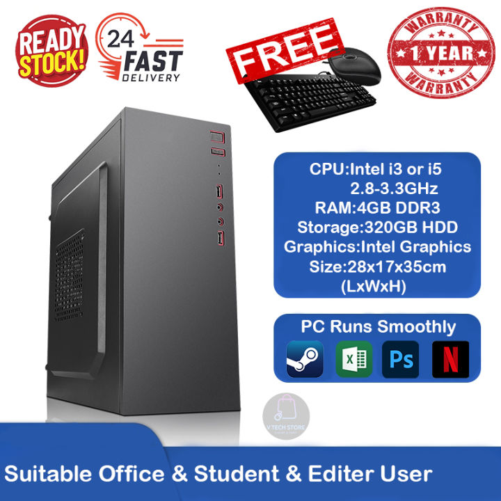 Desktop Komputer Desktop Gaming PC Office Desktop Computer CPU (1 Year Warranty)Intel i3 桌面电脑台式机 ...