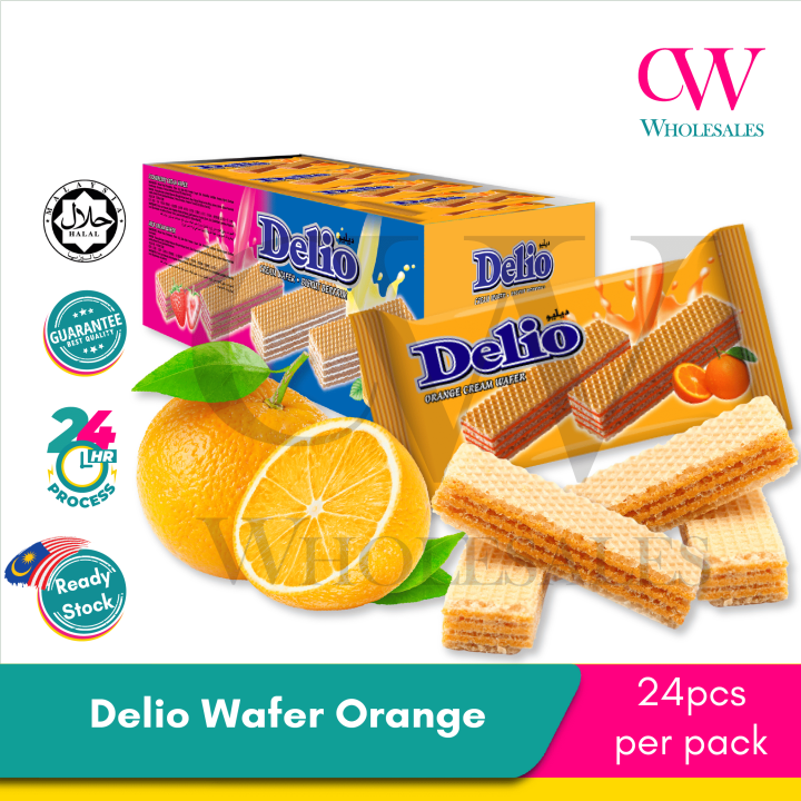 Delio Wafer Delio Cream Wafer Delio Orange Cream Wafer 16g x 24pcs | Lazada