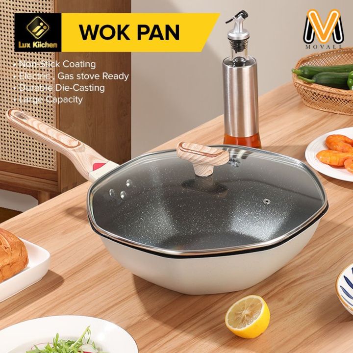 Kitchen Non Stick Wok Pan Kawali Die-Cast Cookware 32cm | Lazada PH