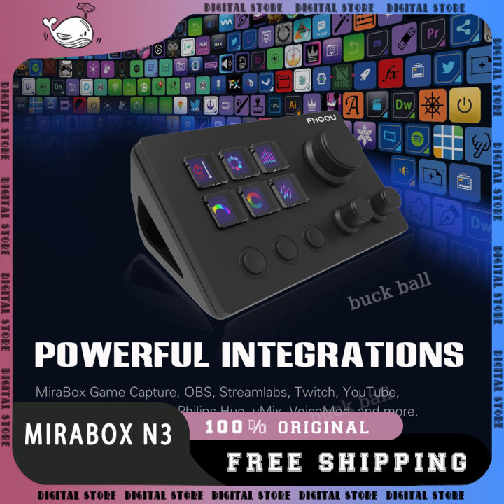 Mirabox N3 StreamDeck Global Edition Stream Deck LCD Live Content Creation Controller Custom ...