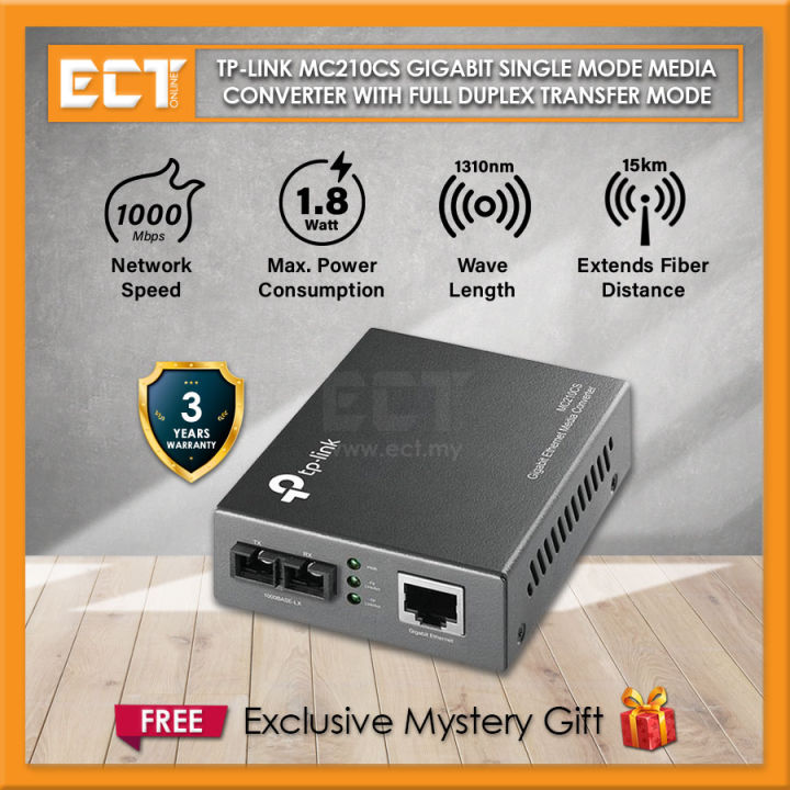 TP-Link MC210CS Gigabit Single Mode media Converter With Full Duplex Transfer Mode | Lazada