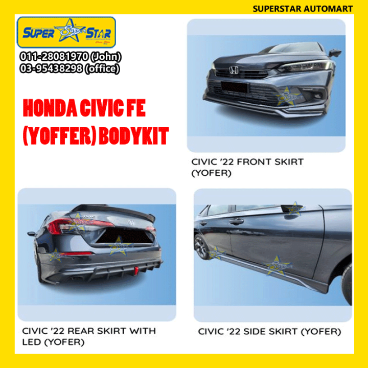 HONDA CIVIC FE 2022-2024 YOFFER BODYKIT (WITH PAINT) | Lazada