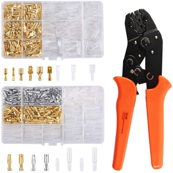 760pcs 2.8/4.8/6.3mm Male and Female Wire Spade Connector Wire Crimp ...