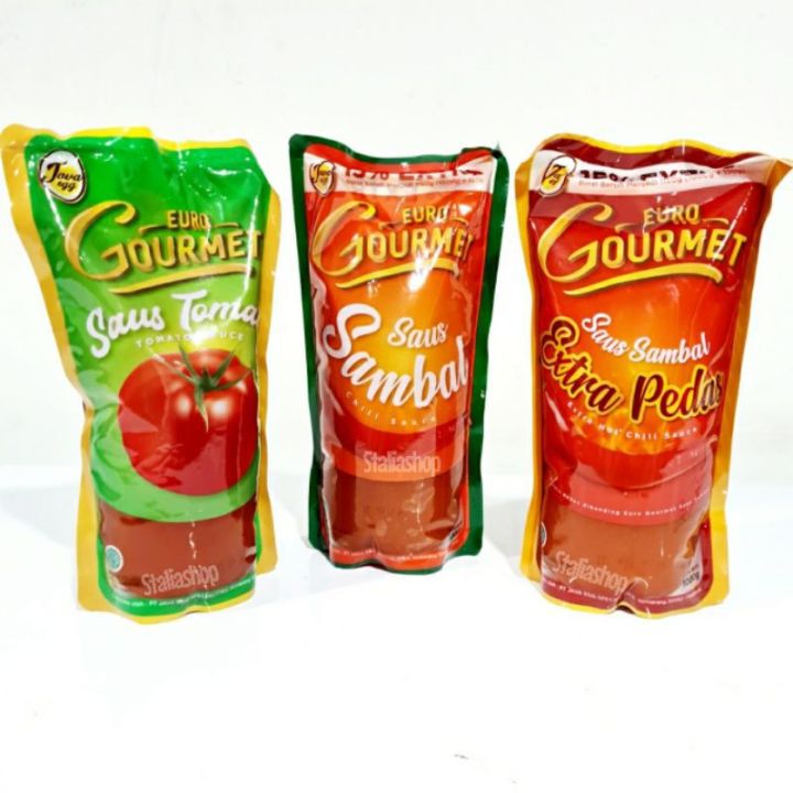 Saus sambal Euro Gourmet 1kg / 500gr Saus Tomat Saus Extra Pedas ...