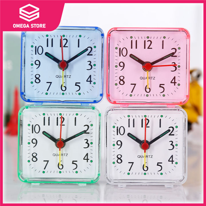Simple Design Square Small Bed Compact Travel Quartz Beep Alarm Clock ...