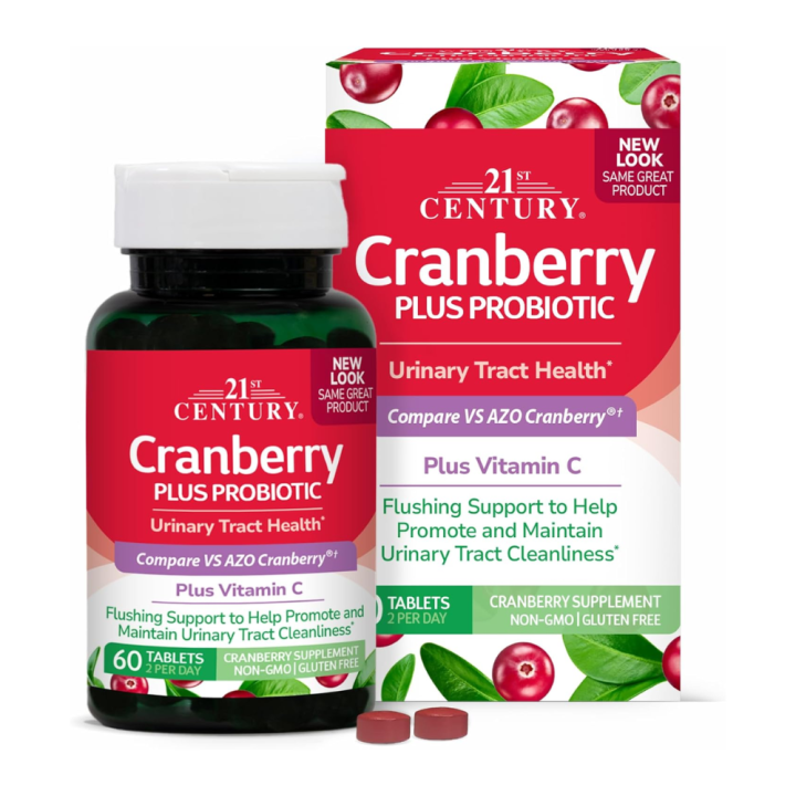 21st Century, Cranberry Plus Probiotic, 60 Tablets, Expiry 10/2027 ...
