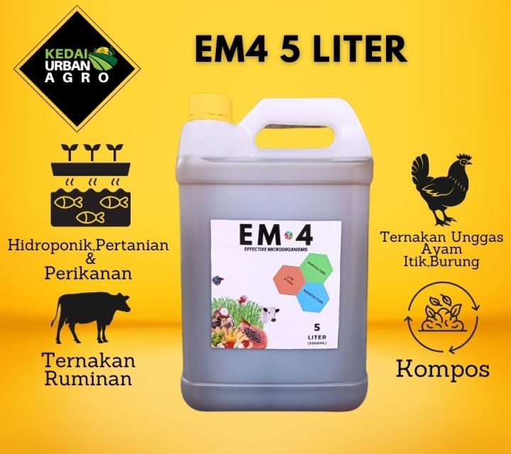 EM4 5 Liter Effective Microorganisms EM 4 Pertanian Em4 Perikanan Em 4 ...