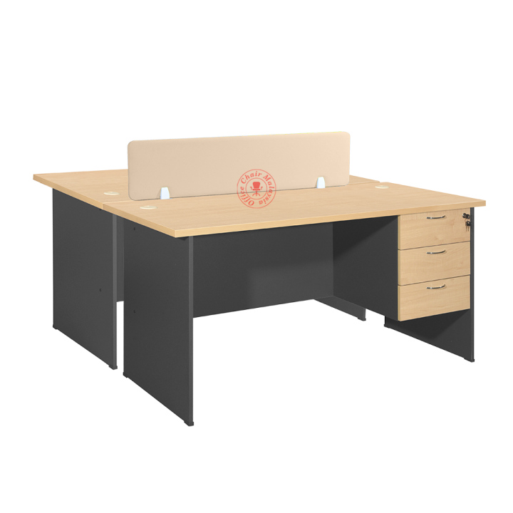 Cluster of 2 Workstation Office Table with Hanging Drawer | Partition ...